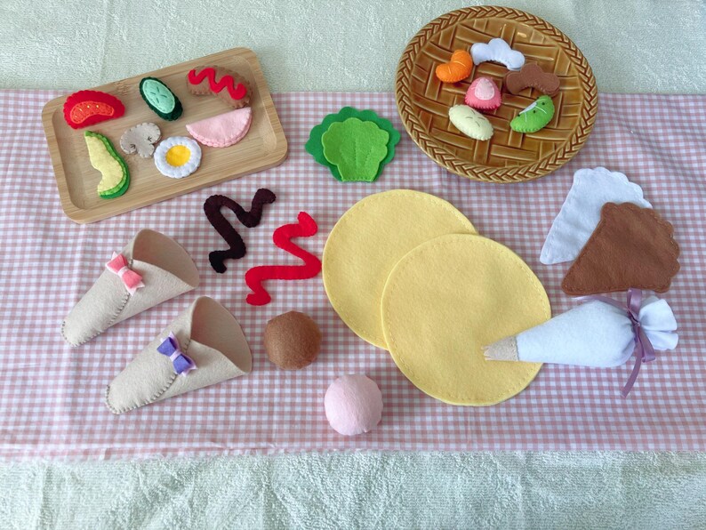 Felt Crepe Play Food Set | Pretend Play | Gift Idea | Kid’s Gift | Soft ...