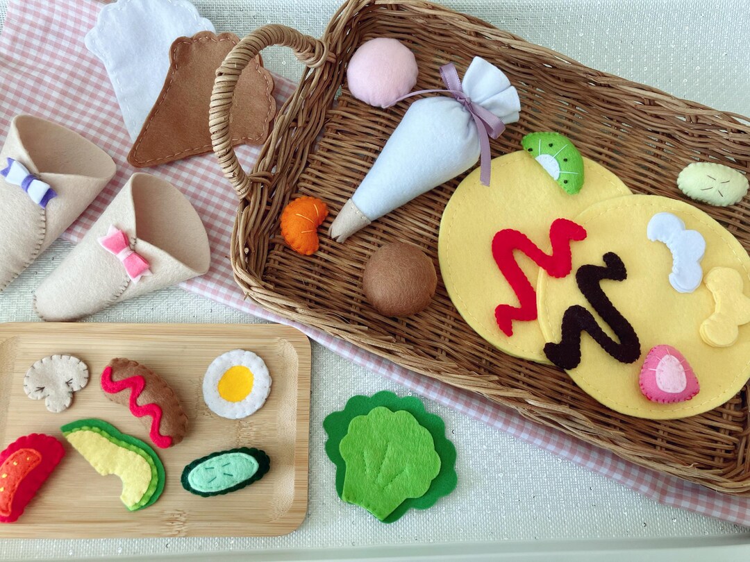 Felt Crepe Play Food Set | Pretend Play | Gift Idea | Kid’s Gift | Soft ...