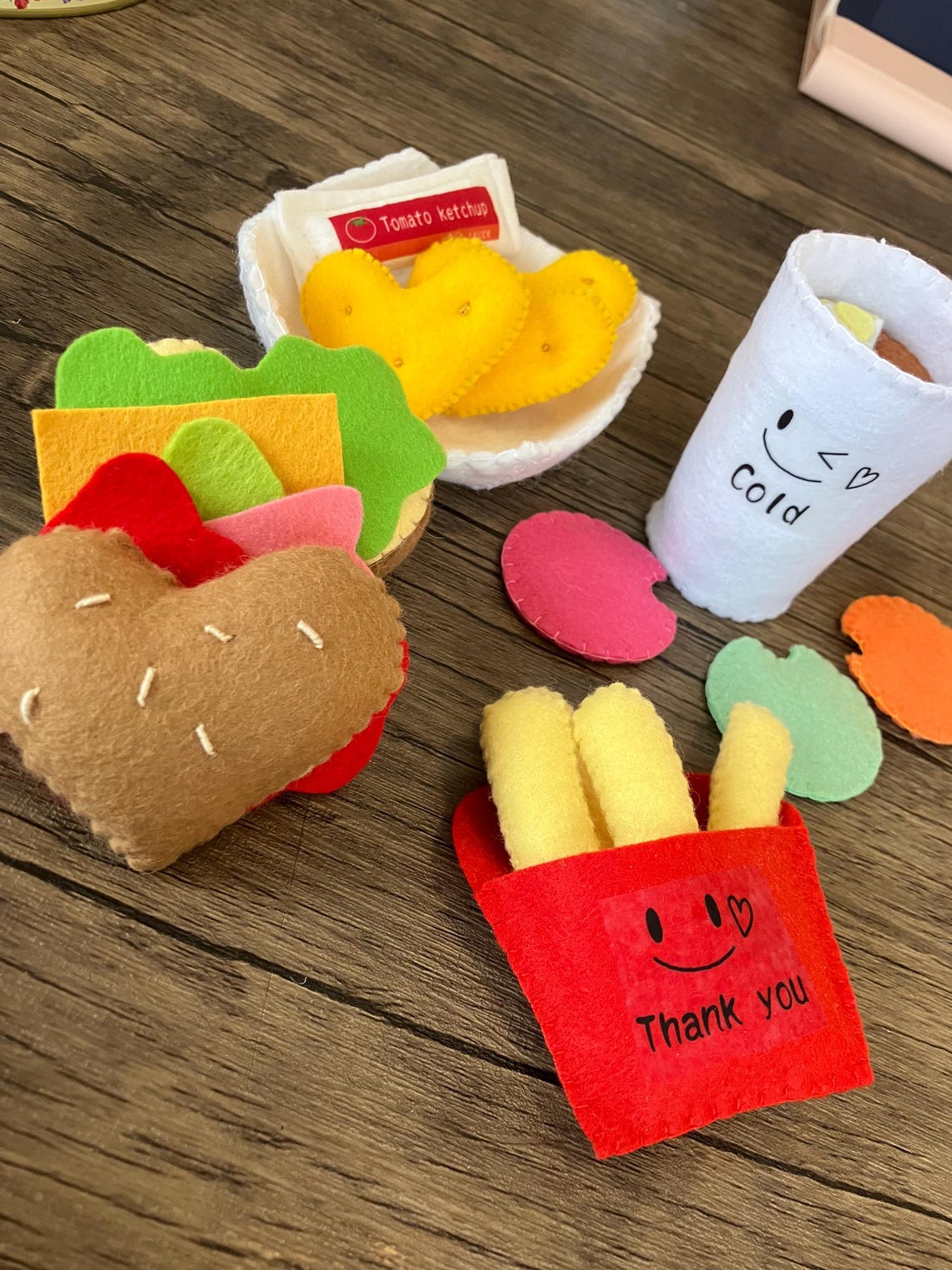 Felt Hamburger Play Food Set | Gift Idea | Pretend Play | Kid’s Gift ...