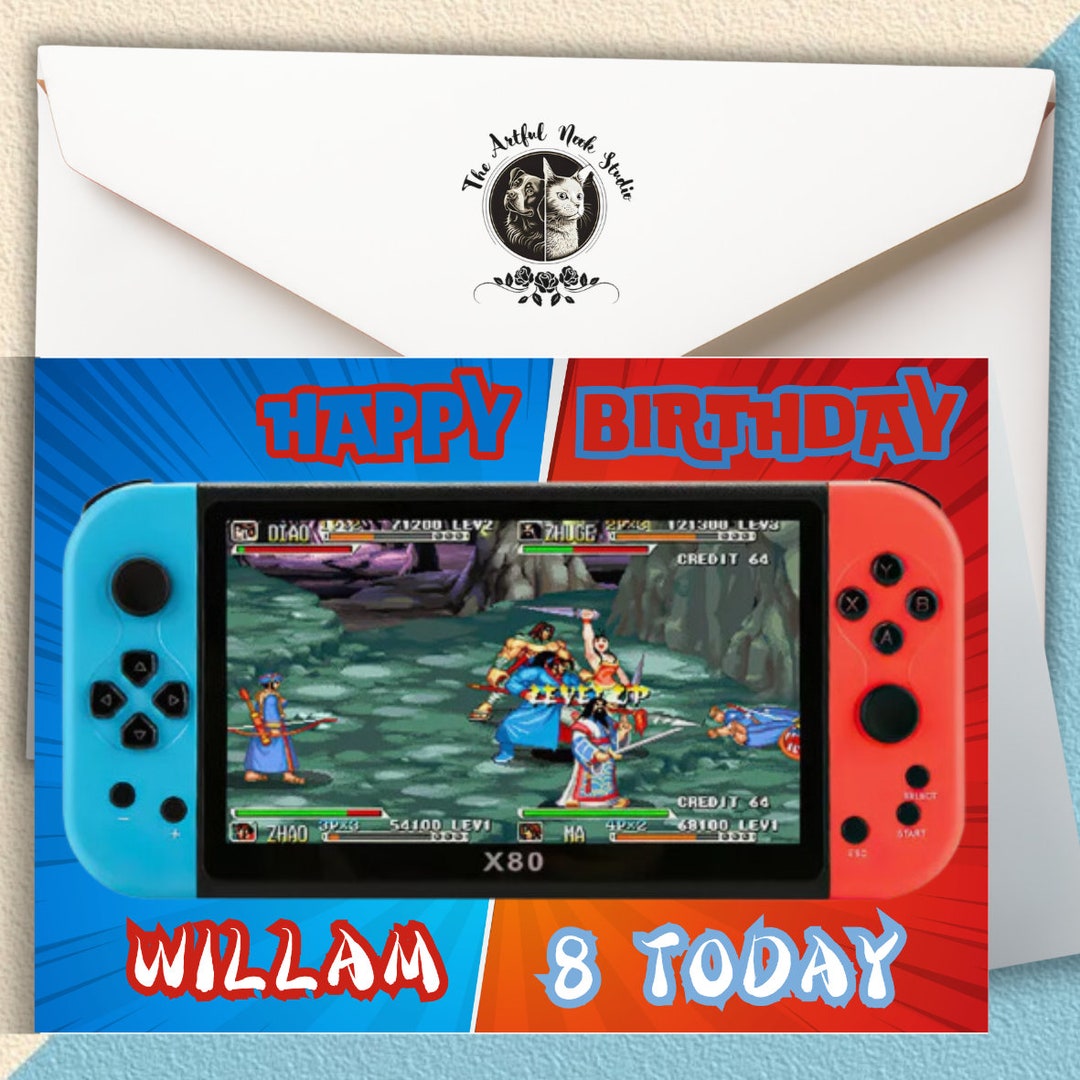 Personalized Gamer Birthday Card Unisex Greeting Card Suitable for All ...