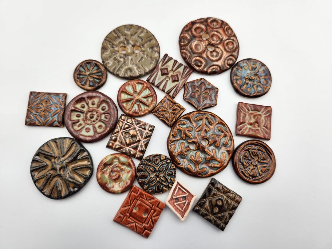 20 Assorted Ceramic Buttons Sampler Sale - Etsy