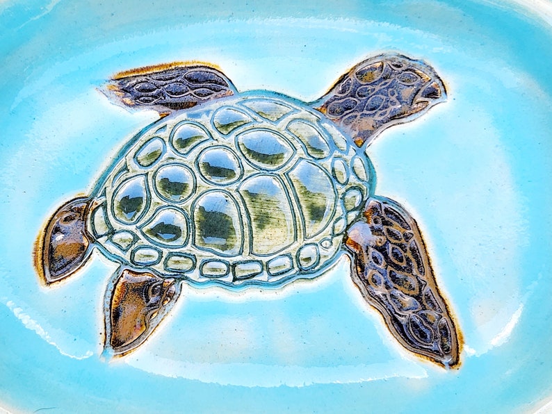 Bright Bahama Blue Sea Turtle Soap Dish - Etsy