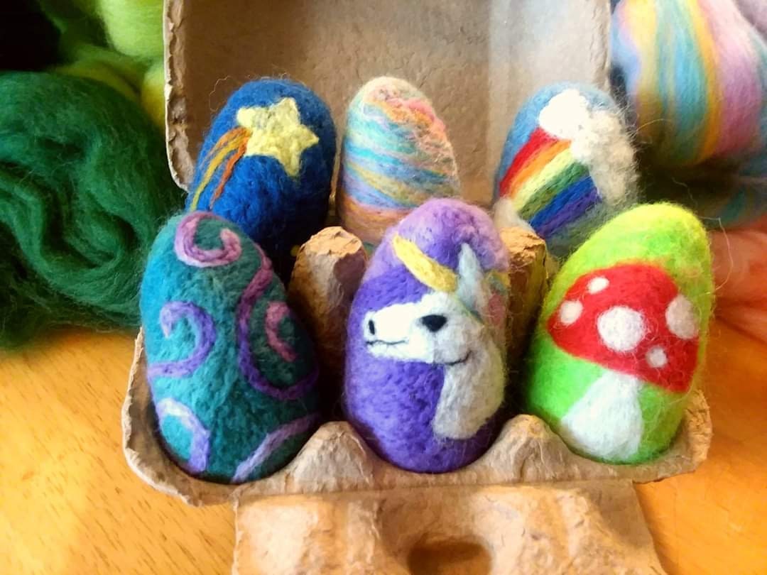 Needle Felted Wool Easter Eggs: Single Egg - Etsy