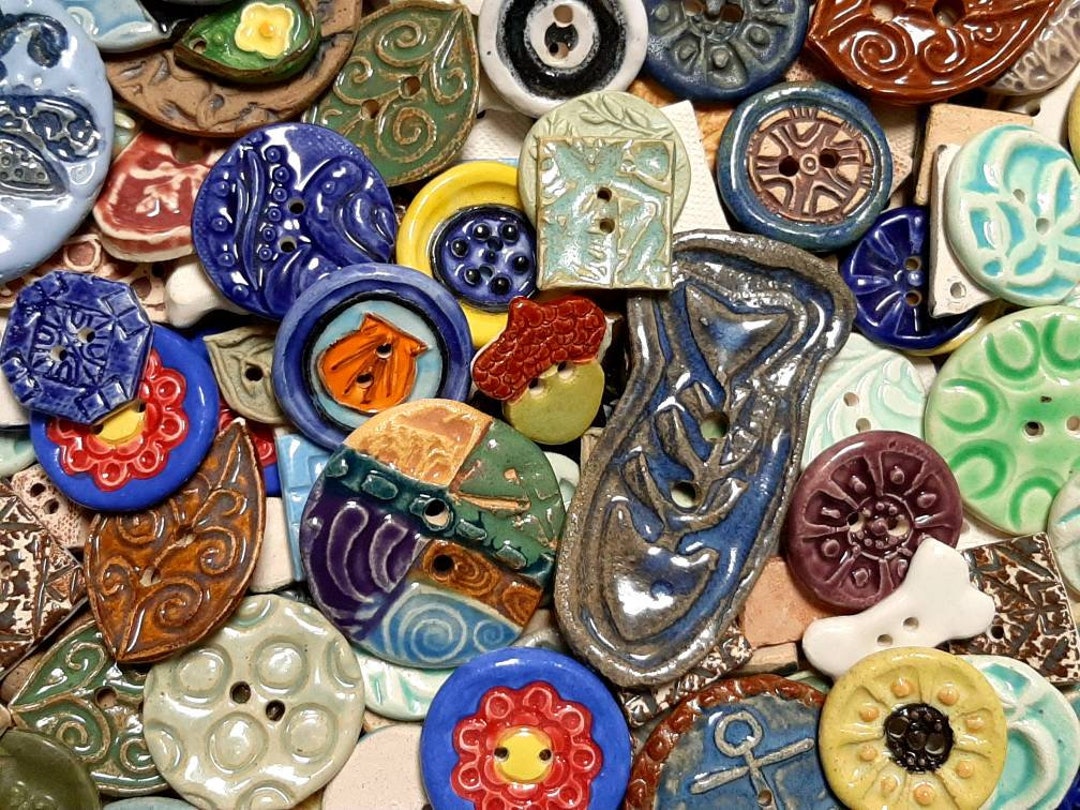 20 Assorted Ceramic Buttons Sampler Sale - Etsy