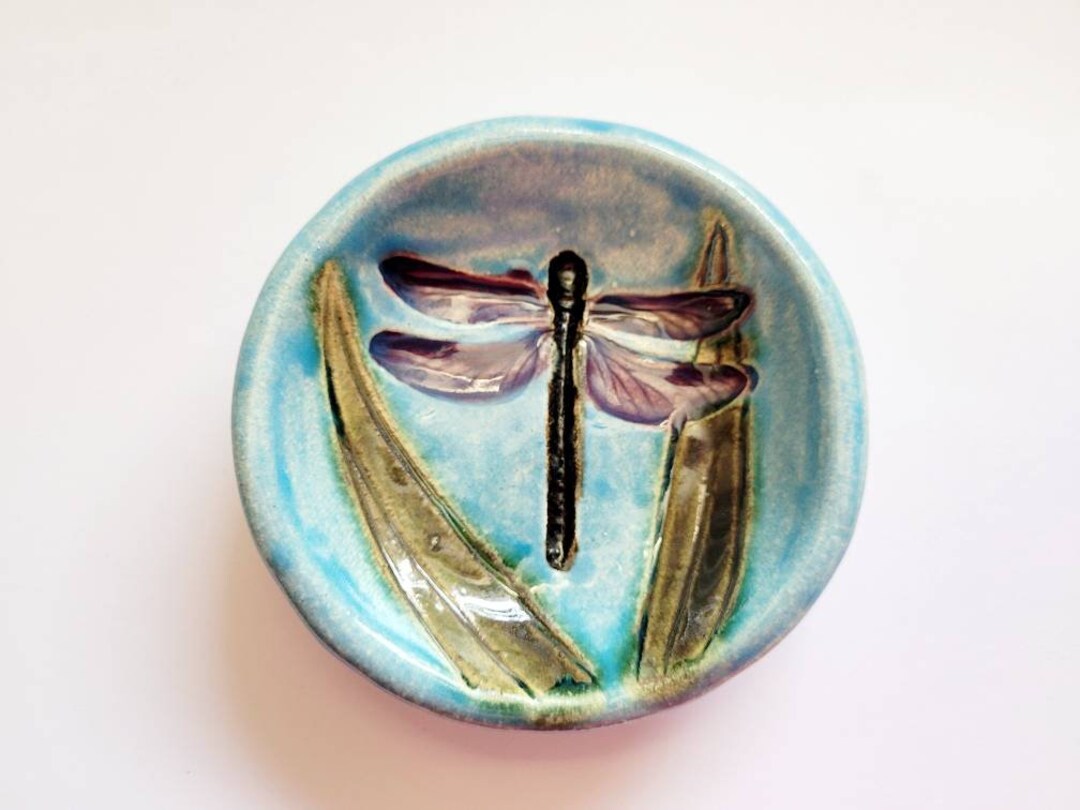 Small Blue Handmade Ceramic Dragonfly Dish. Garden and Insect Themed ...