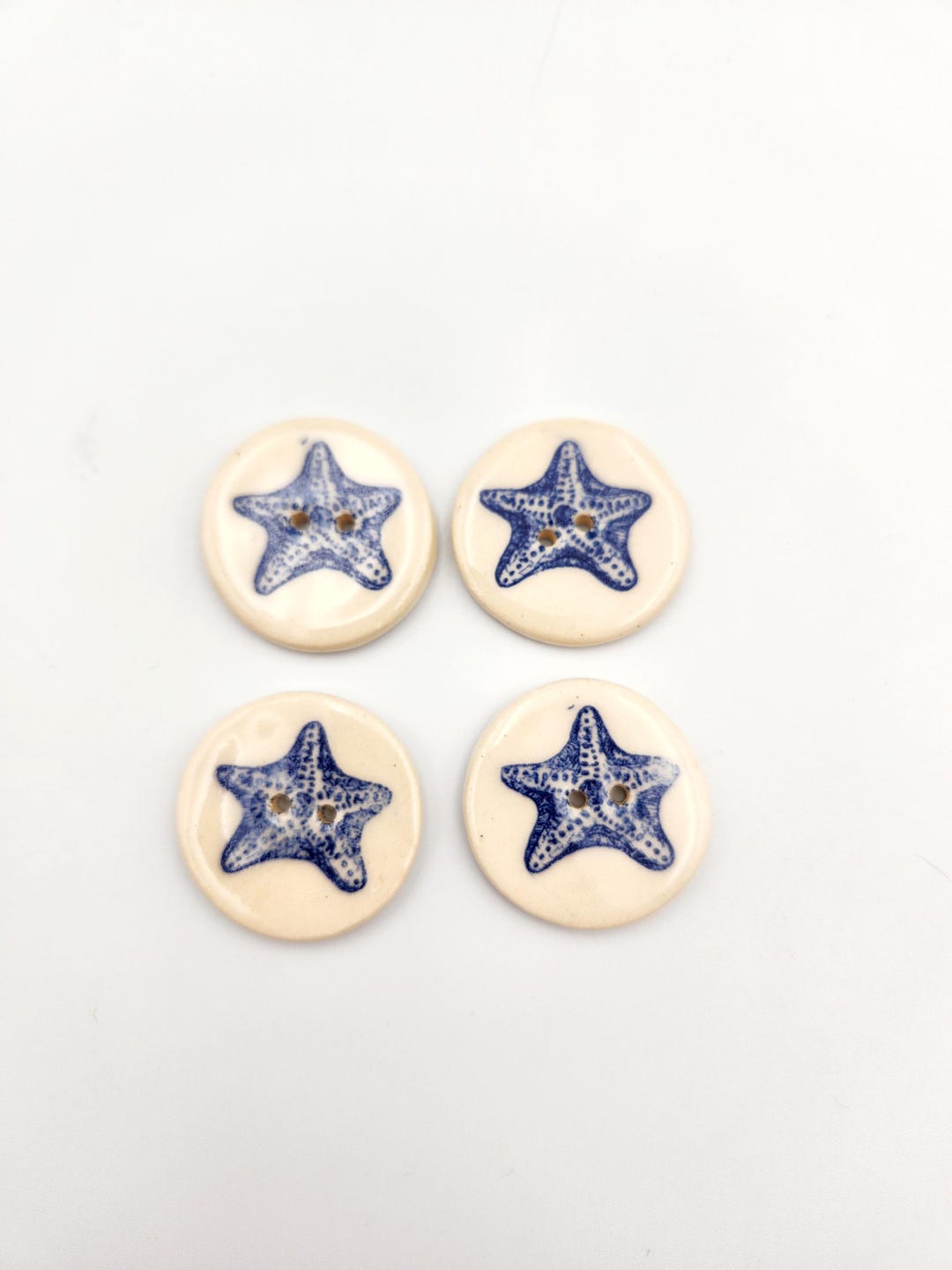 Set of Four Starfish Glazed Ceramic Buttons - Etsy