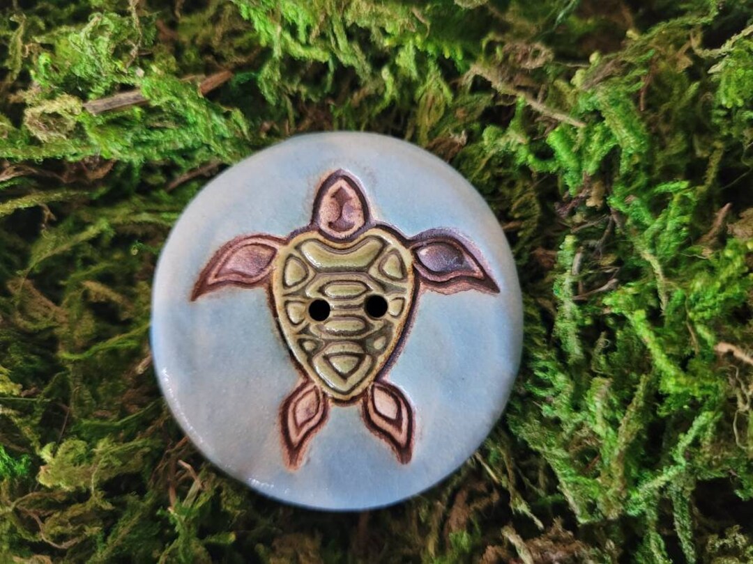 Large Ceramic Sea Turtle Button - Etsy