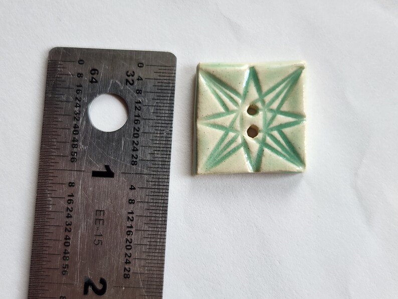 Set of 6 Quilt Square Buttons: Icy Aqua Spark Ceramic Buttons - Etsy