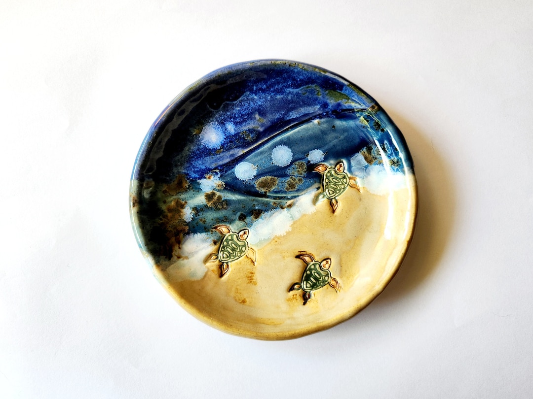 Sea Turtle Medium Side Dish Plate Ceramic Dinnerware - Etsy
