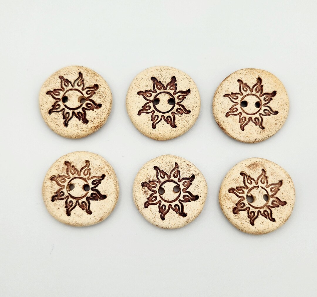 Set of 6 Sun Inspired Buttons for Sewing - Etsy