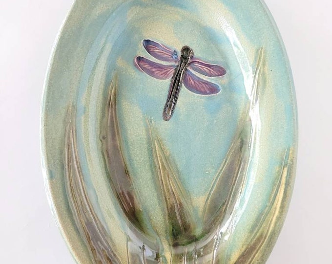 Oval Dragonfly Ceramic Dinner Plate - Etsy