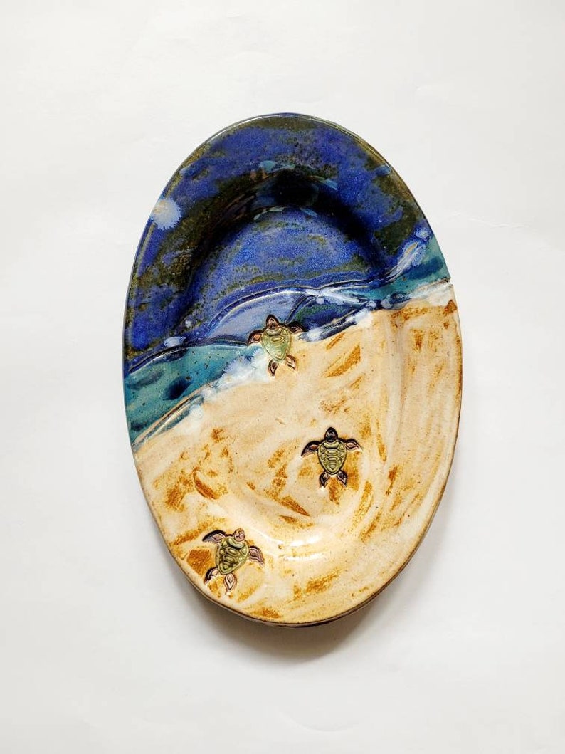 Sea Turtle Oval Ceramic Dinner Plate - Etsy