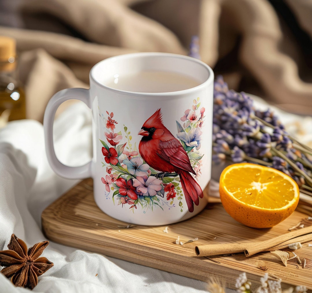Cardinal Coffee Mug, Sympathy Gift, Bird Lover Gift, Red Feathers Mug ...