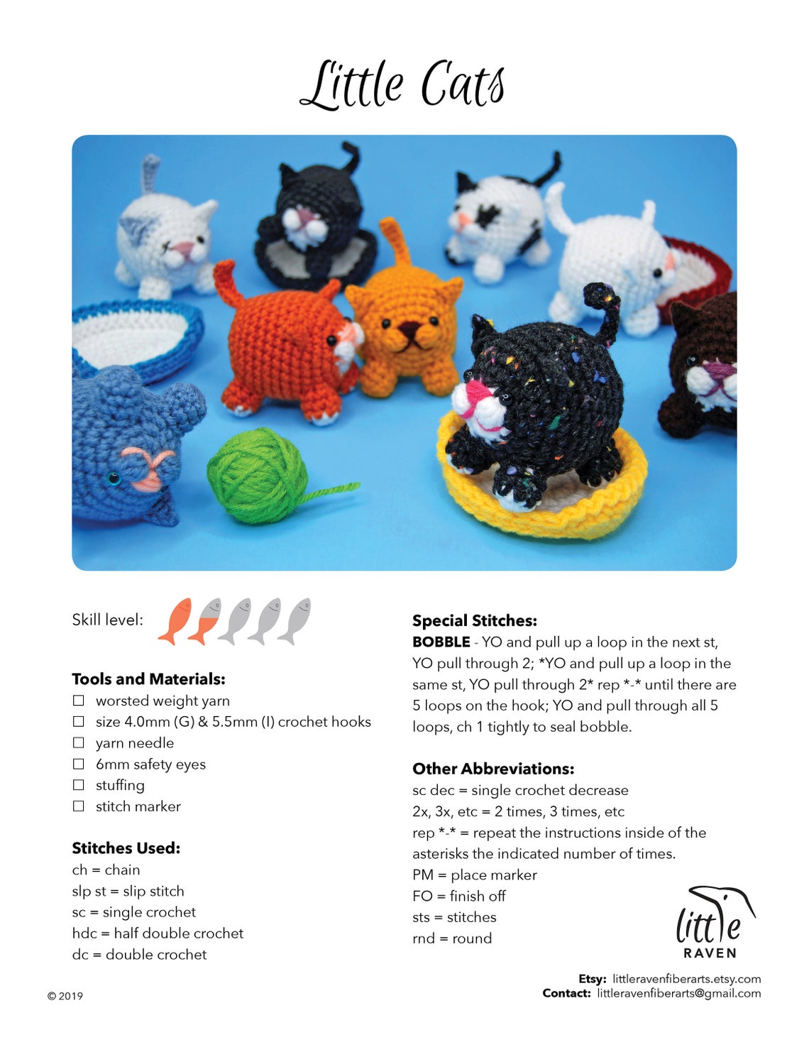 PDF CROCHET PATTERN Little Cats Amigurumi Mini Kitty | Etsy