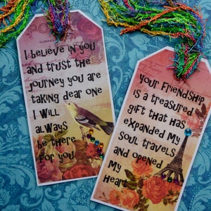 JOURNEY SUPPORT BOOKMARKS Art Therapy Journal Butterfly Bird Floral ...