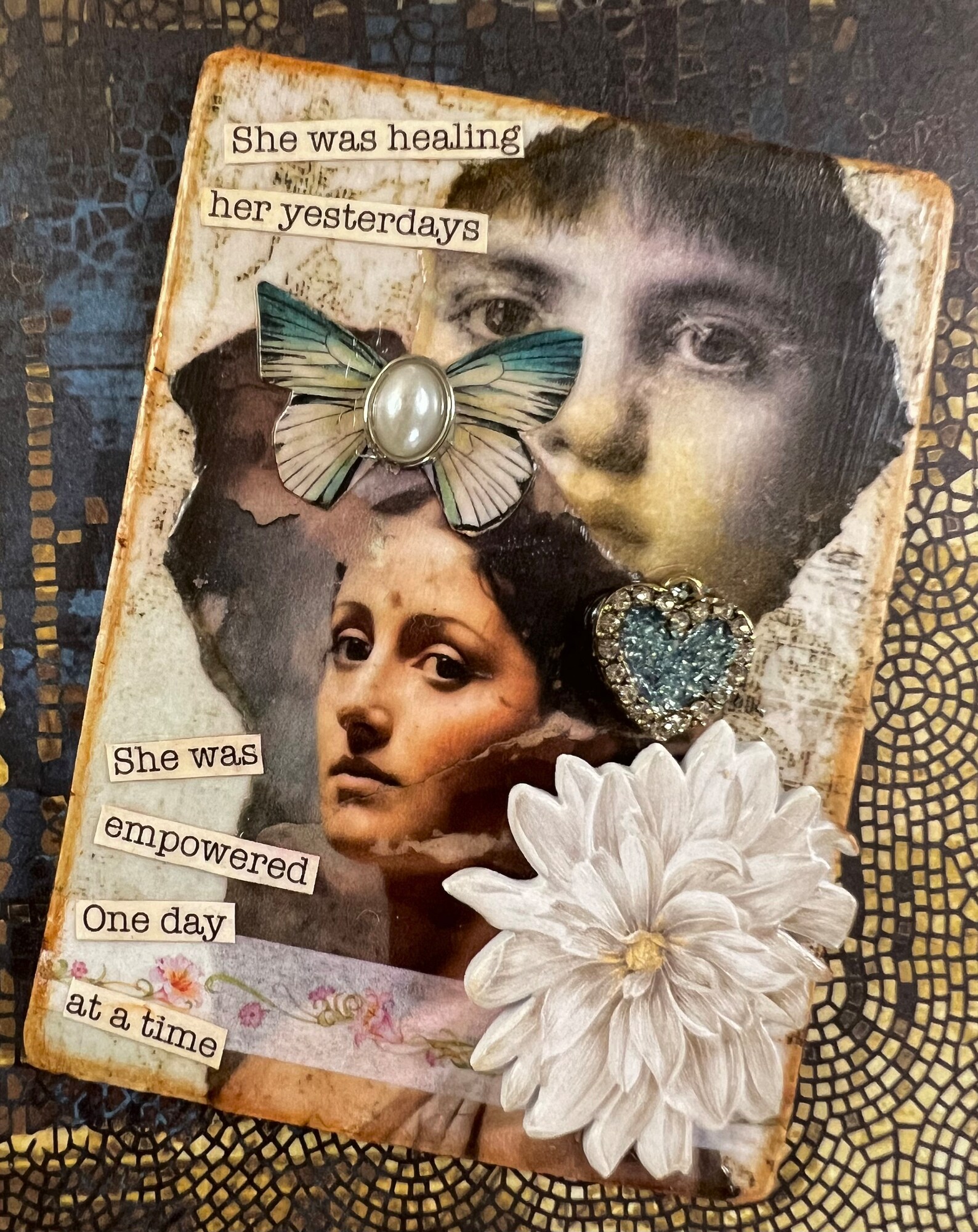 EMPOWERED Original Mini Collage Art Trading Card Atc Altered Recovery ...