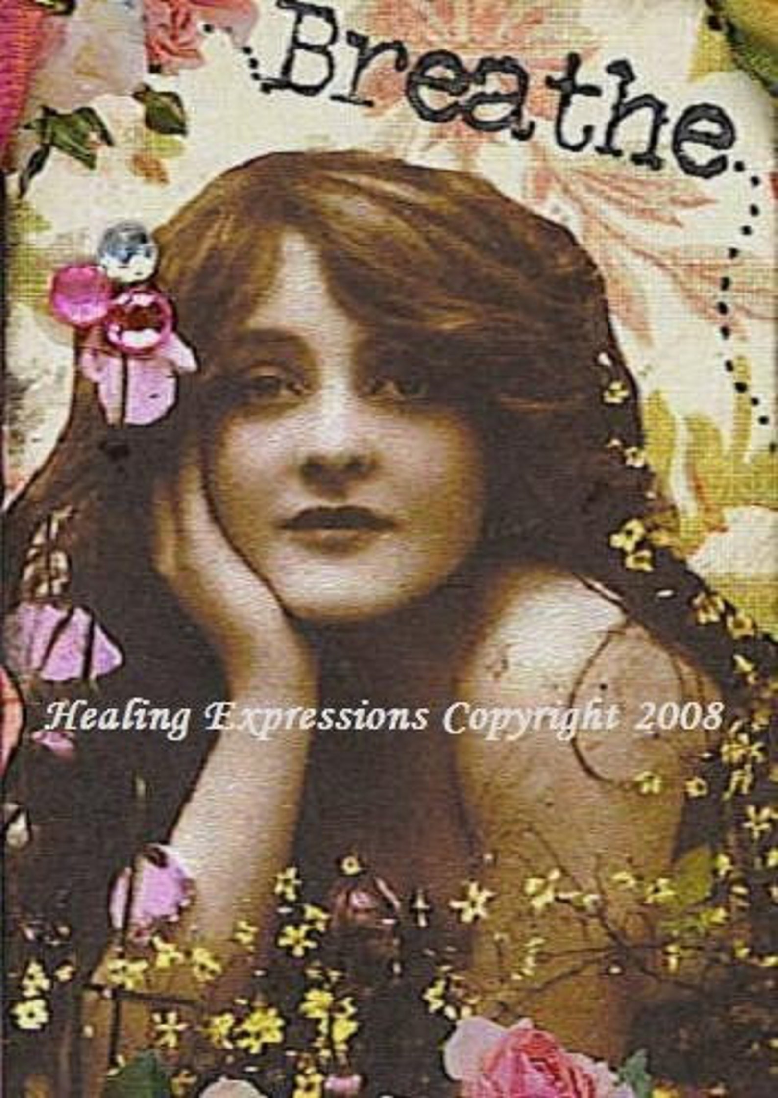 BREATHE Vintage Altered Art Collage Hope Therapy Recovery ACEO Atc ...
