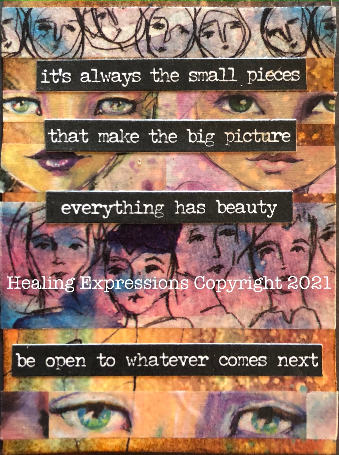 WHATEVER COMES NEXT Collage Altered Art Therapy Inspirational - Etsy