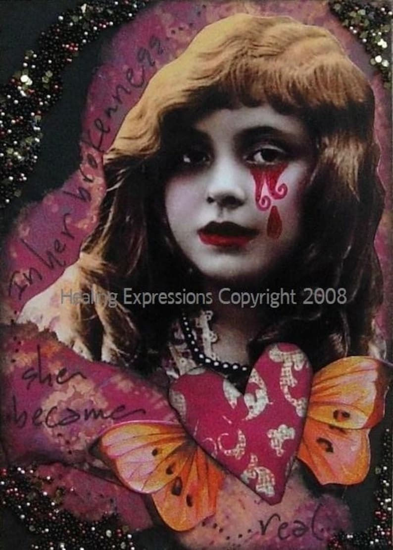 SHE BECAME REAL Altered Art Collage Vintage Girl Therapy Abuse Recovery ... SHE BECAME REAL Altered Art Collage Vintage Girl Therapy Abuse Recovery ...