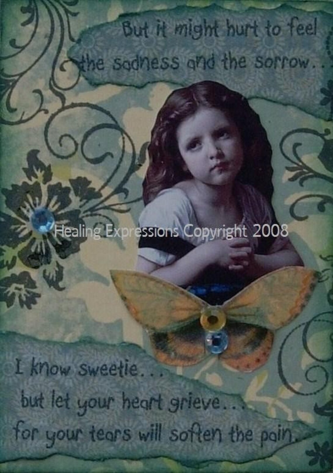 SOFTEN THE PAIN Altered Art Collage Recovery Grief Therapy Ptsd Aceo ...