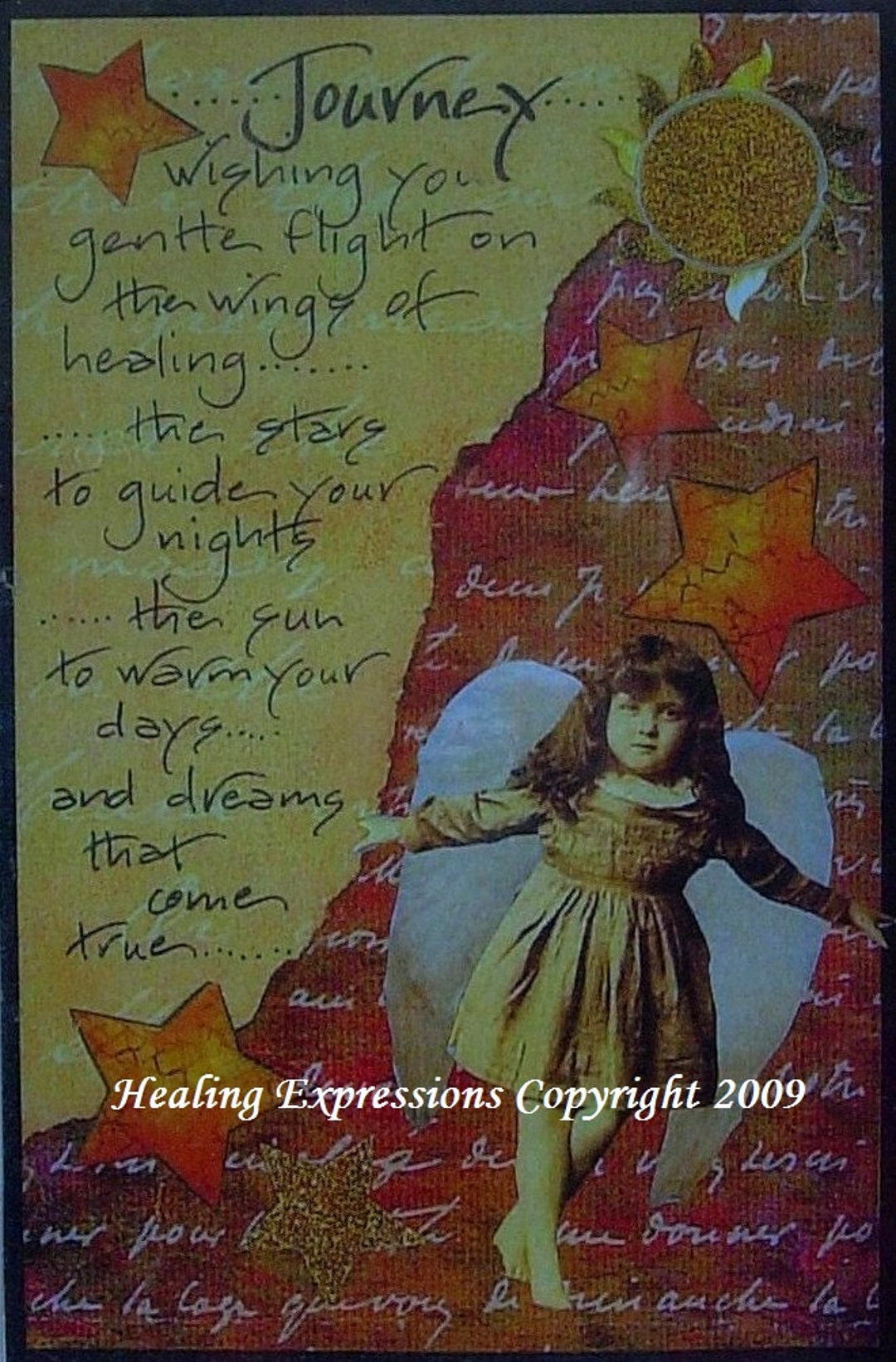 GENTLE FLIGHT 5x7 COLLAGE Print Inspirational Fairy Wings Butterfly Art ...
