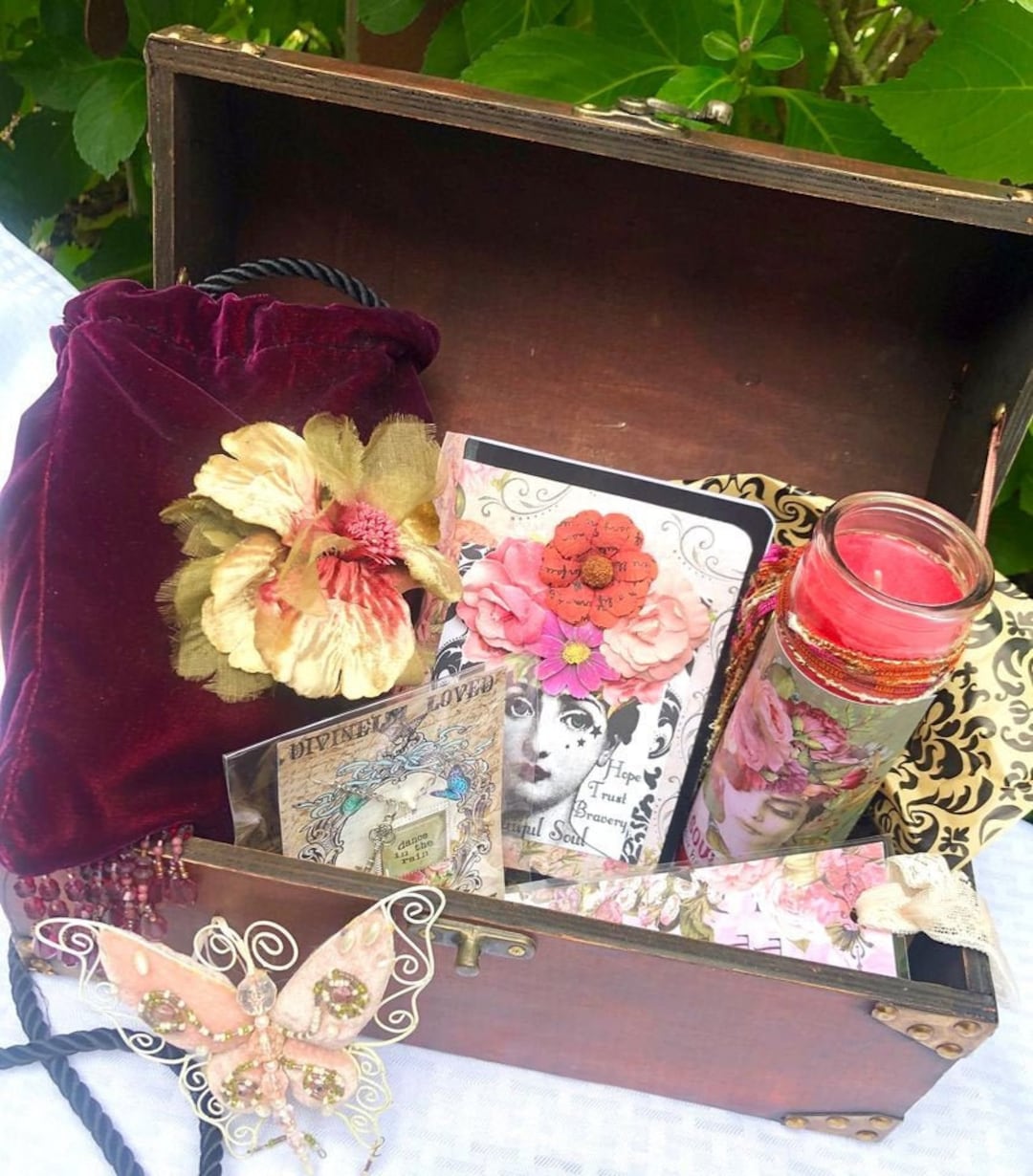 TREASURE BOX GIFT Set Vintage Inspirational Keepsake Treasure Woman ...