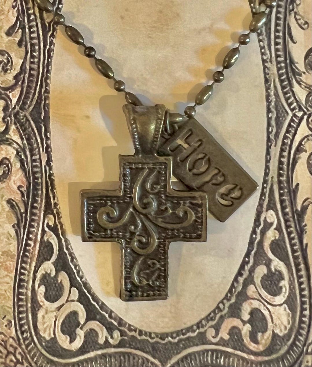 HOPE CROSS Pendant Inspirational Healing Journey Art Therapy Recovery ...