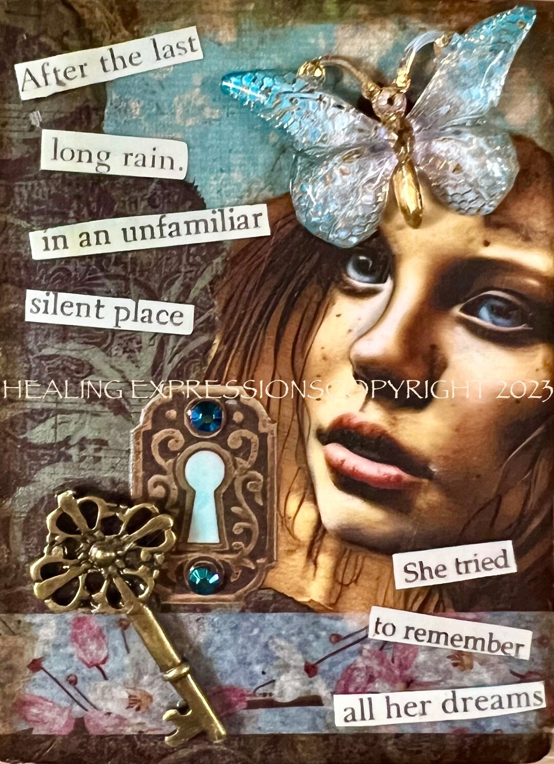 REMEMBER HER DREAMS Collage Altered Art Therapy Inspirational Print ...