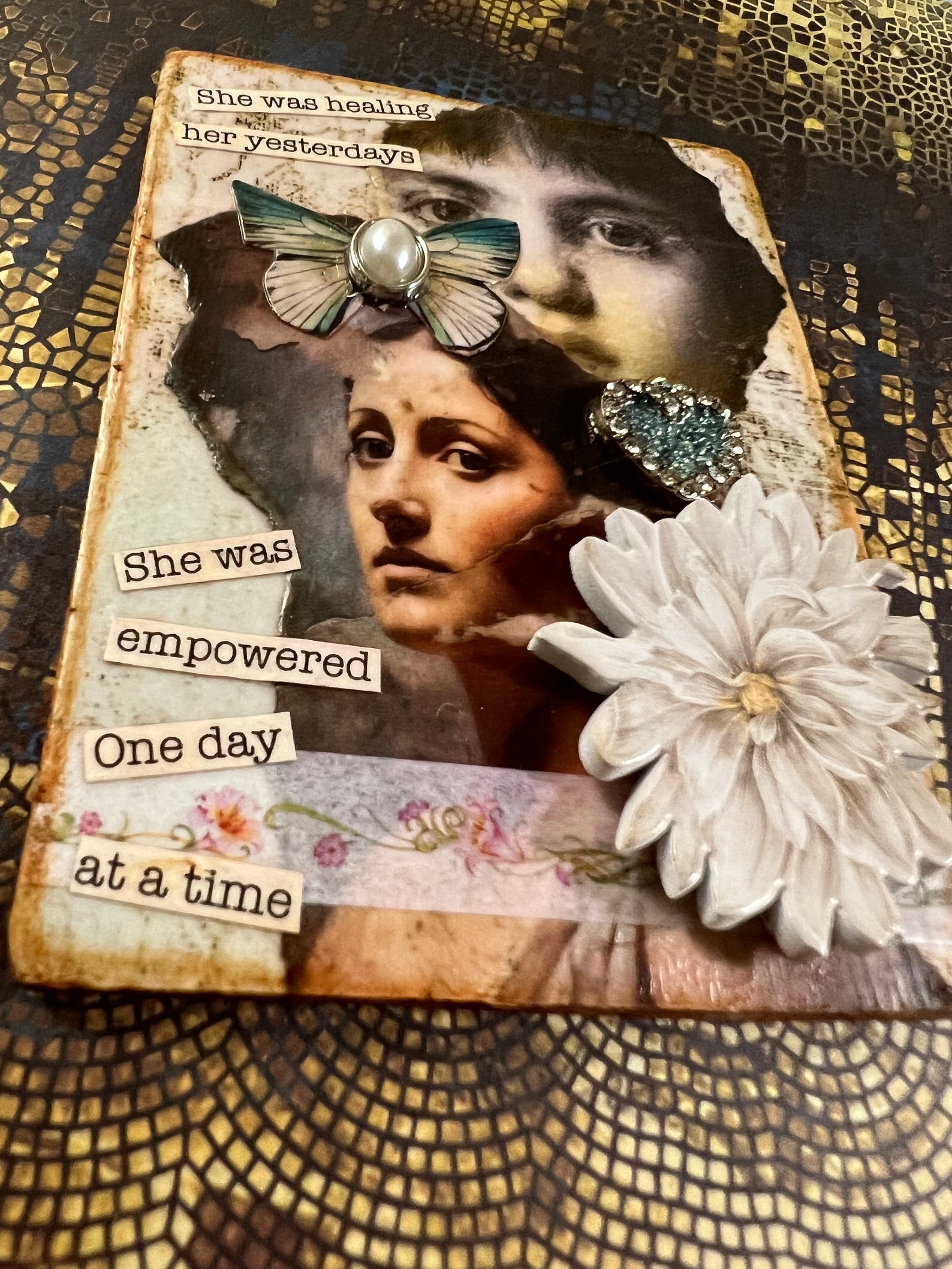 EMPOWERED Original Mini Collage Art Trading Card Atc Altered Recovery ...