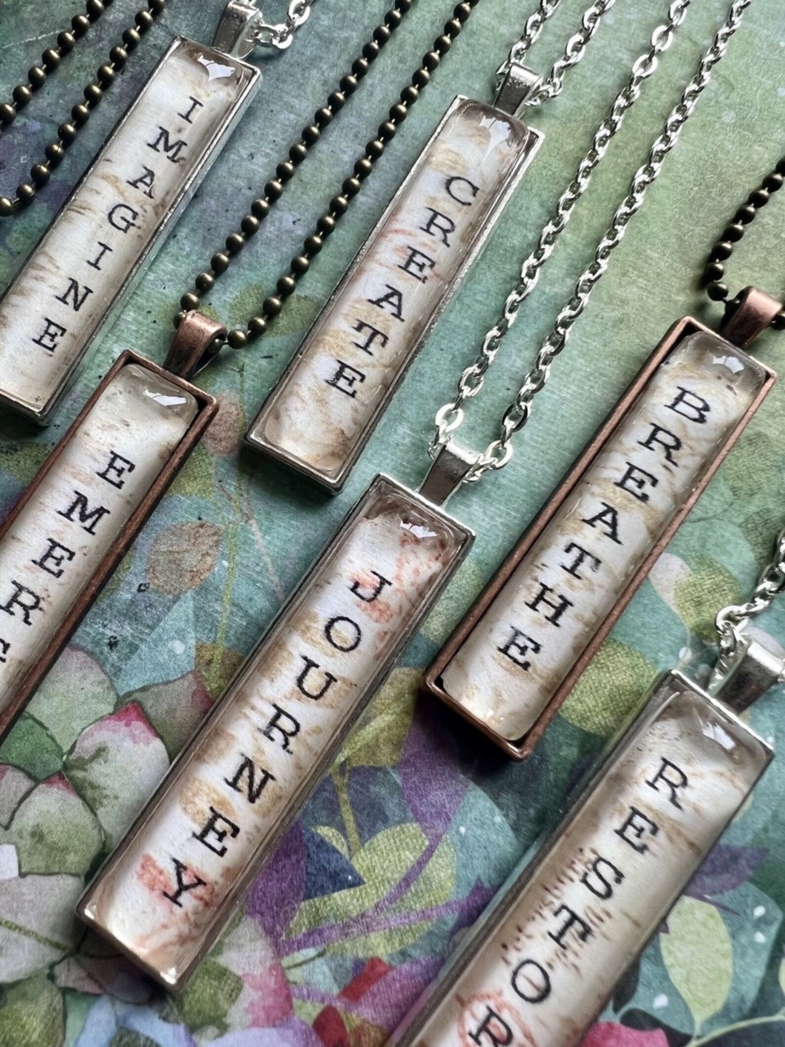 SOUL WORD Pendants Art Therapy Necklace Inspirational Breathe Emerge ...