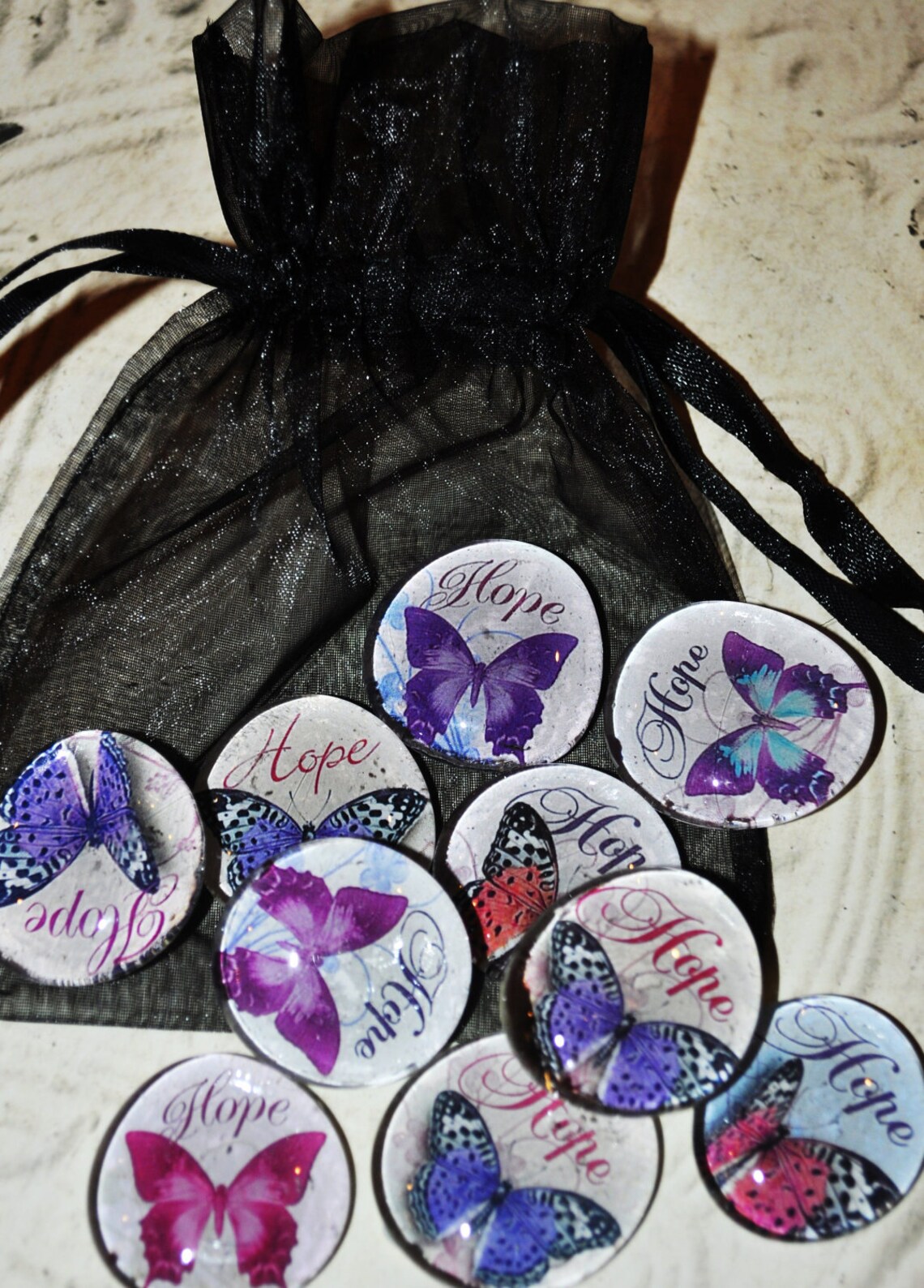 HOPE SOUL STONES Set of Three Altered Art Collage Therapy Inspirational ...