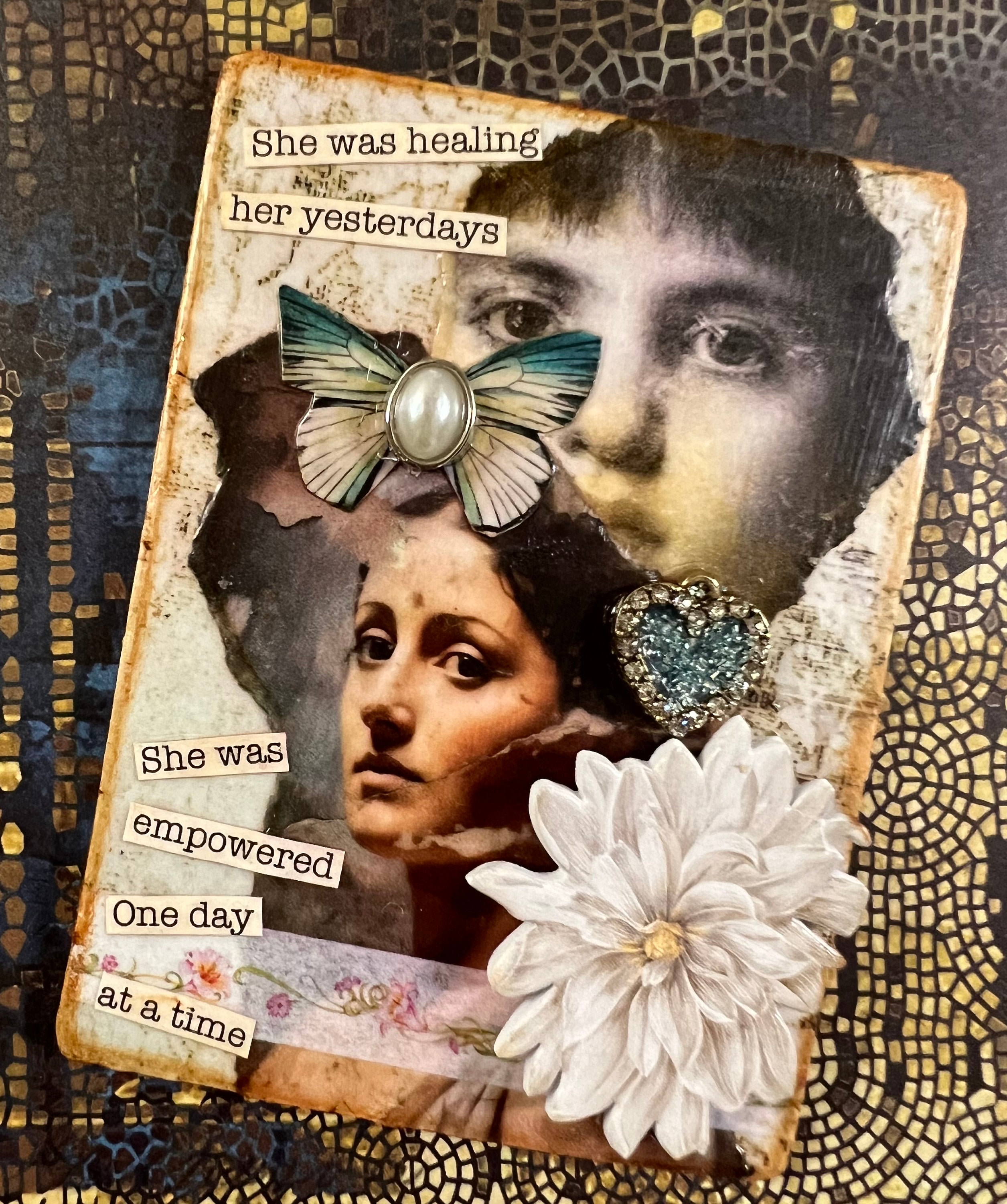 EMPOWERED Original Mini Collage Art Trading Card Atc Altered Recovery ...