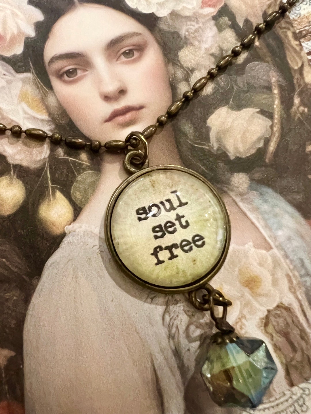 SOUL SET FREE Pendant Glass Inspirational Healing Journey Art Therapy ...