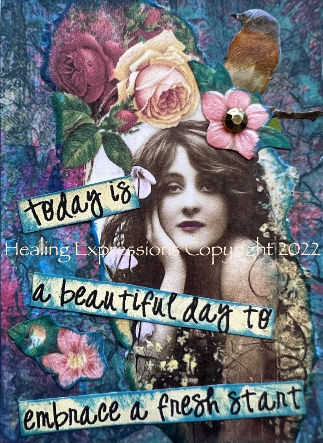 FRESH STARTS Altered Healing Art Therapy Woman Recovery Print Collage ...