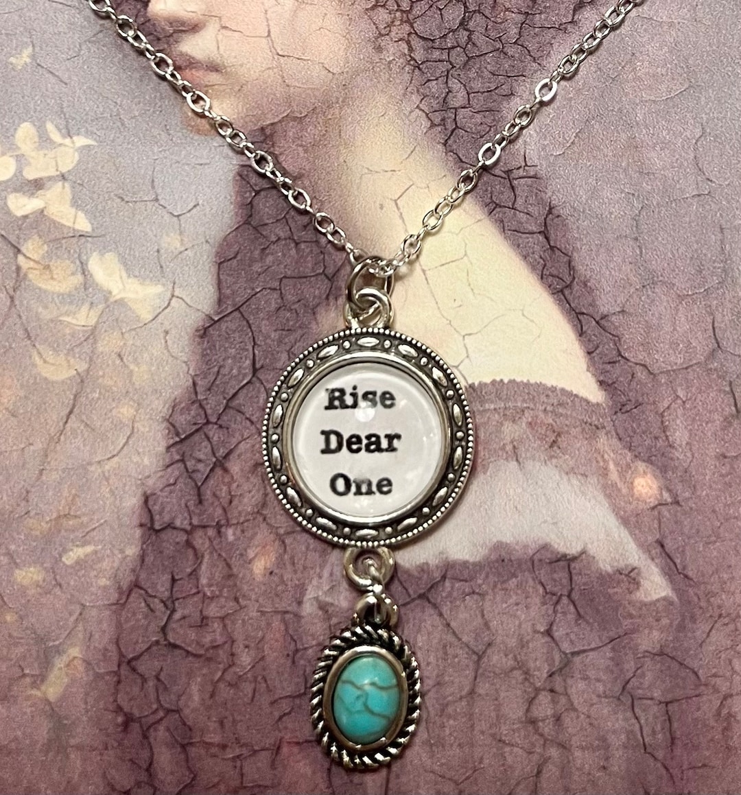 RISE DEAR ONE Pendant Glass Inspirational Healing Journey Art Therapy ...