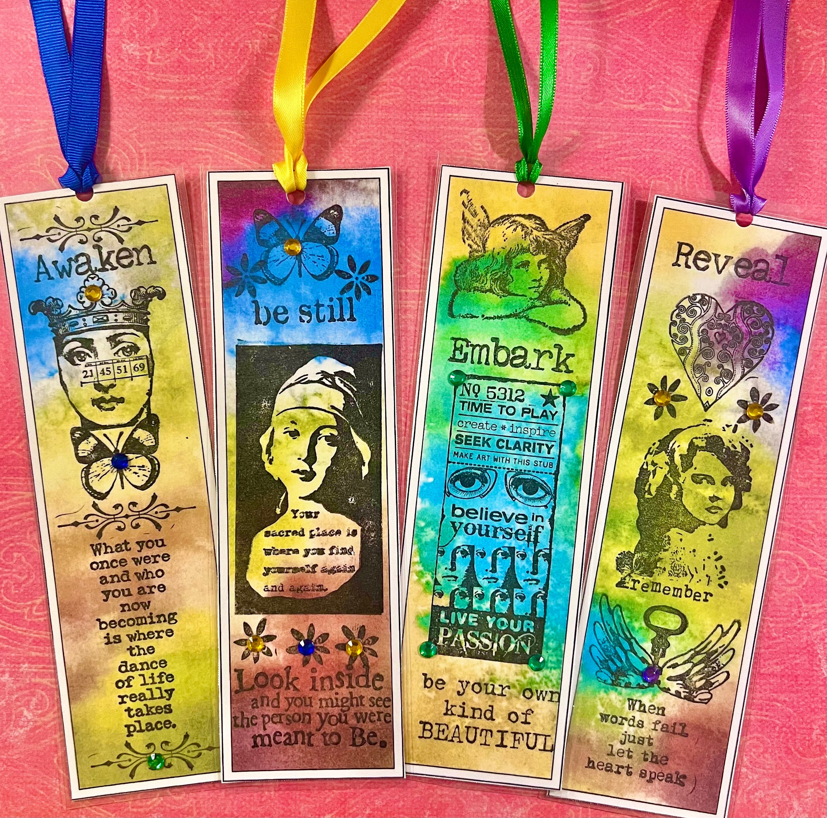 ART INSPIRES Large BOOKMARKS Therapy Journal Butterfly Collage ...