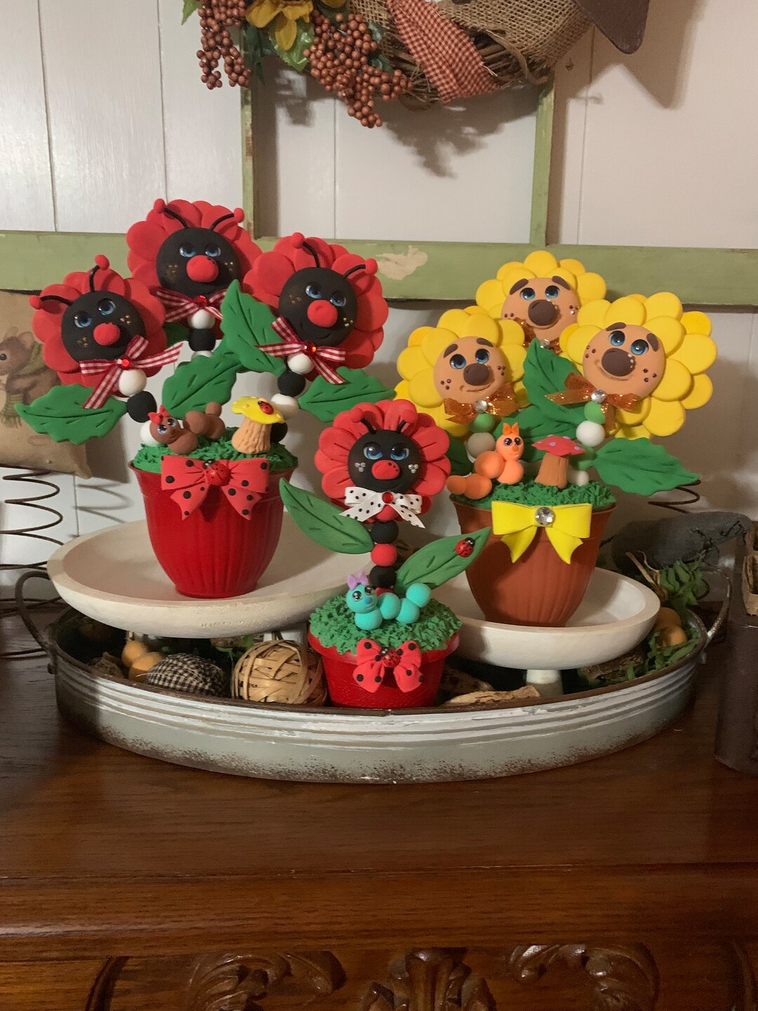 Fake Lady Bug Flowers - Etsy