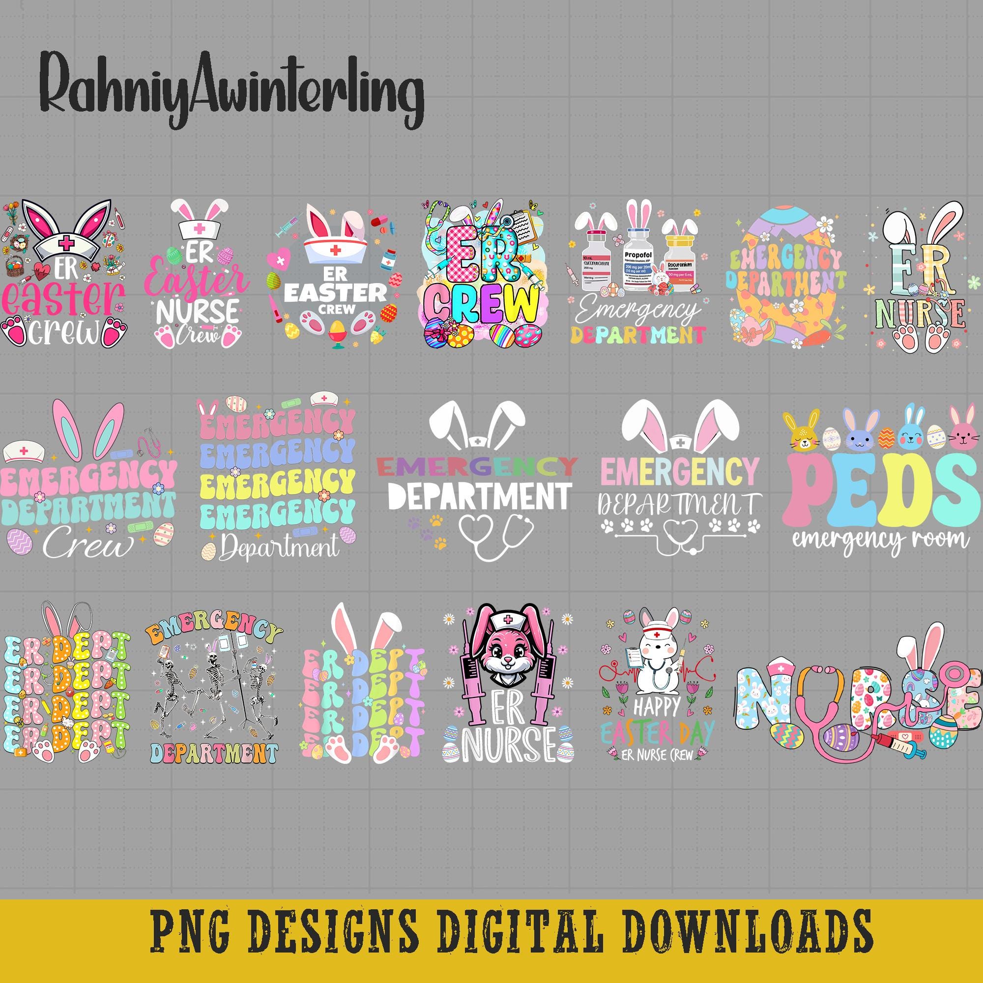 20+ Easter Emergency Department PNG Bundle, Er Easter Nurse Png, ER ...