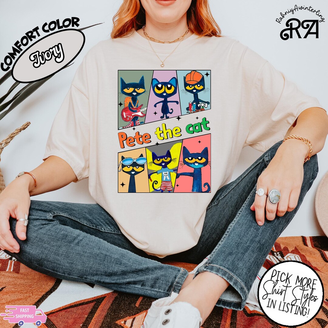 Pete the Cat T-shirt, the Cool Cat Back to School Shirt, Children's ...