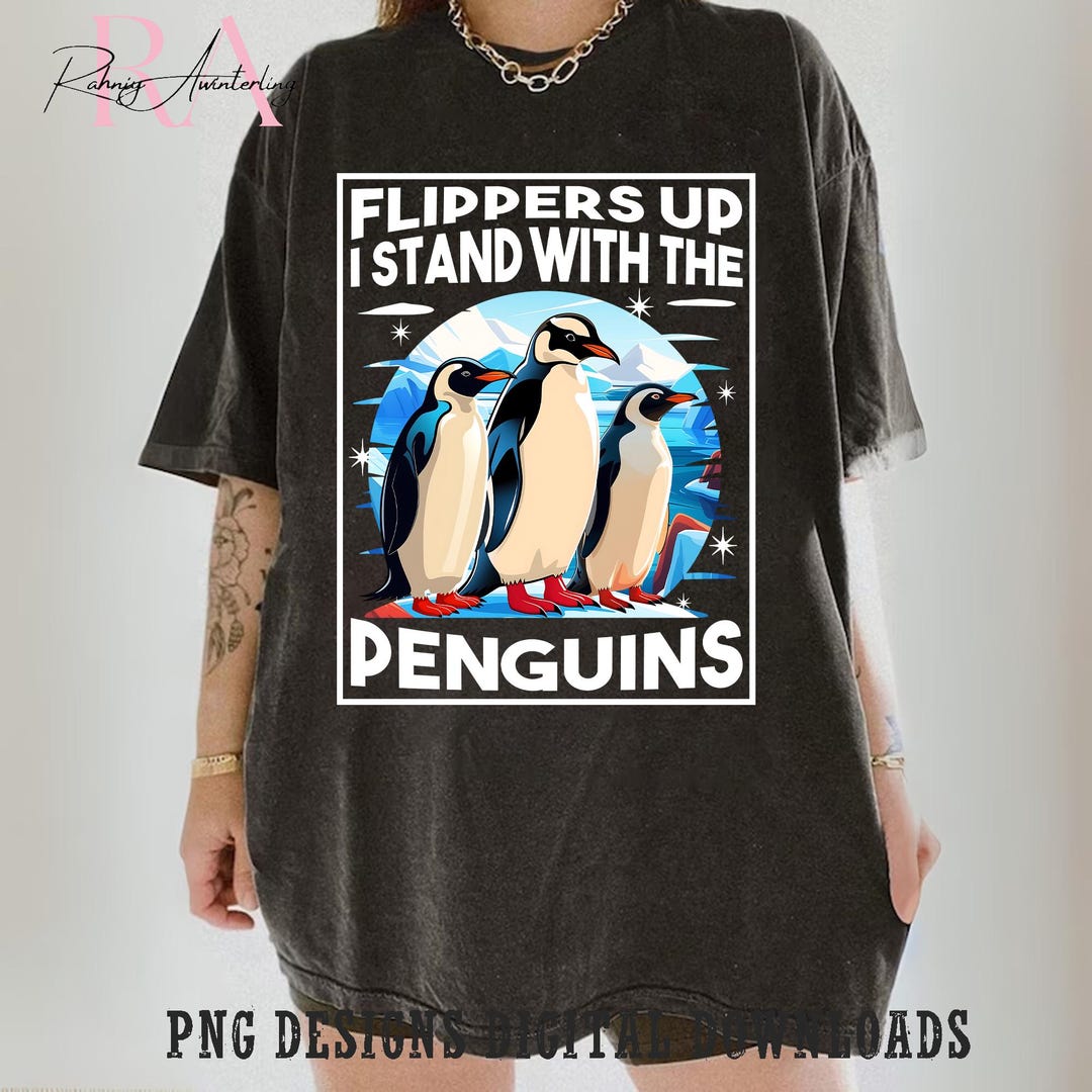 Penguins Flippers up Png, I Stand With the Penguins, Funny Penguin Png ...