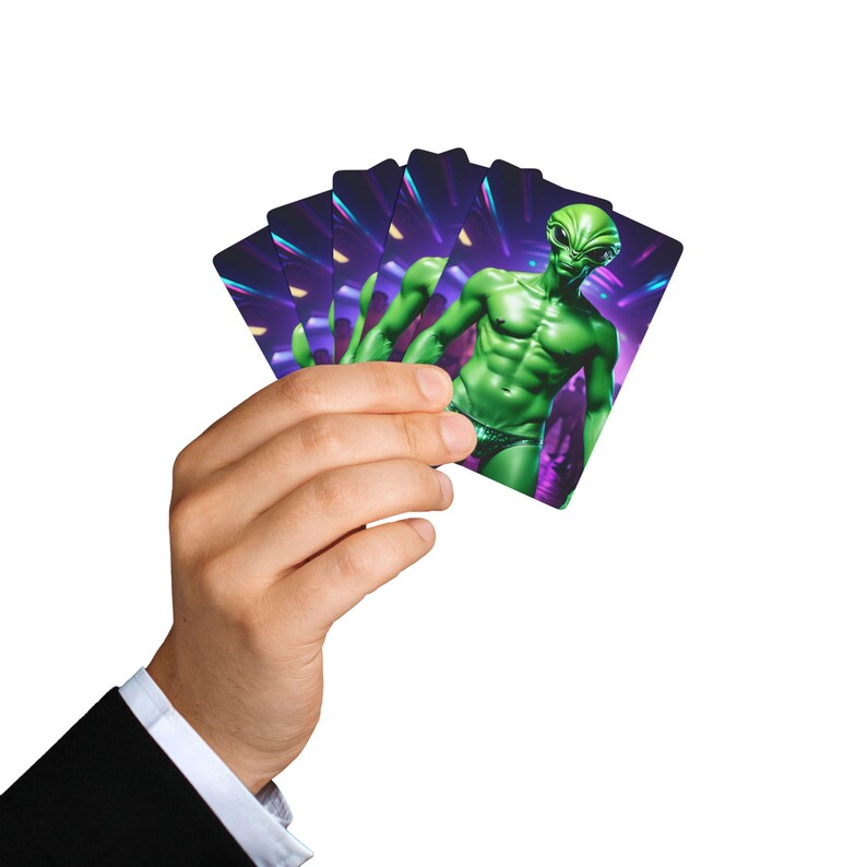 Playing Cards, Funny Alien in a Speedo UFO Extraterrestrial Deck, Poker ...