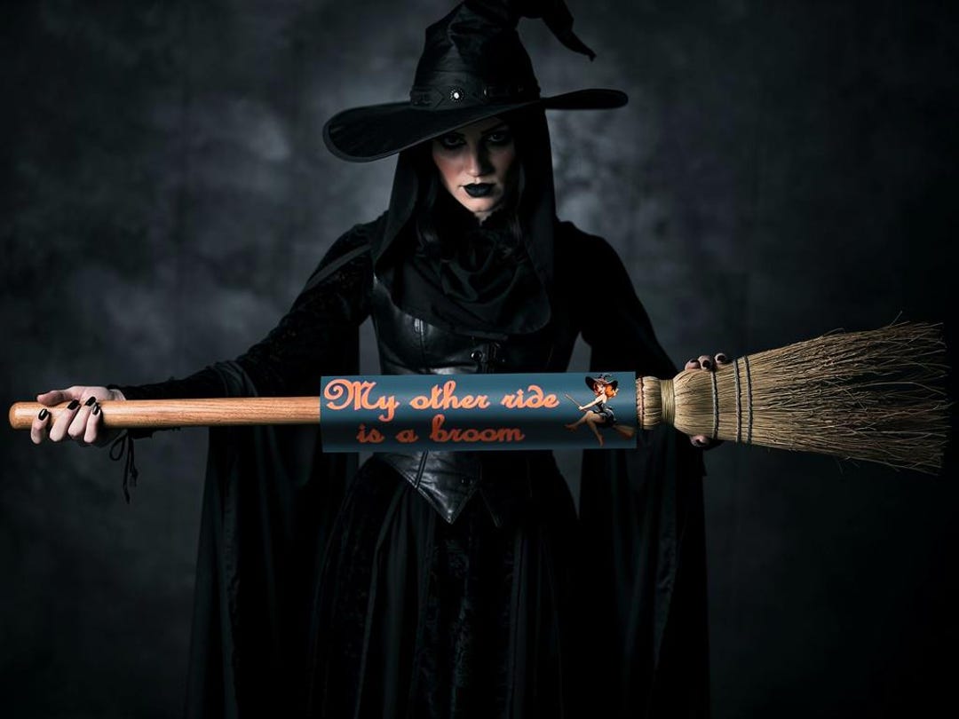 Witch Bumper Sticker: My Other Ride is a Broom - Halloween Car Decal - Etsy