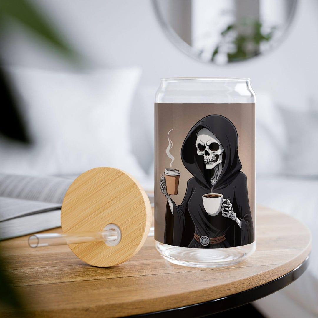 Grim Reaper, Coffee Drinker, Coffee Drinker Gift, Skeleton, Goth Girl ...