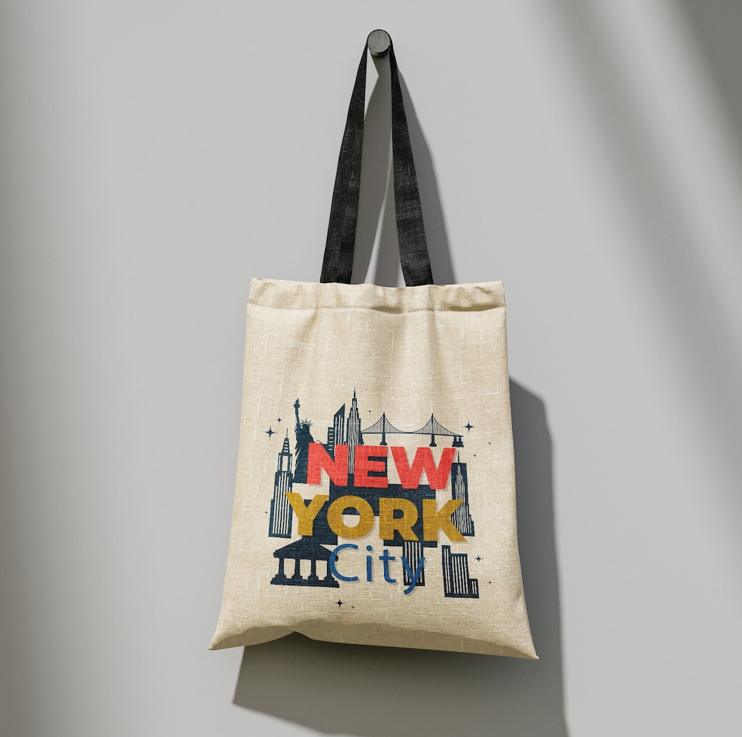 New York City Skyline Tote Bag Design Vibrant Urban Digital Download ...
