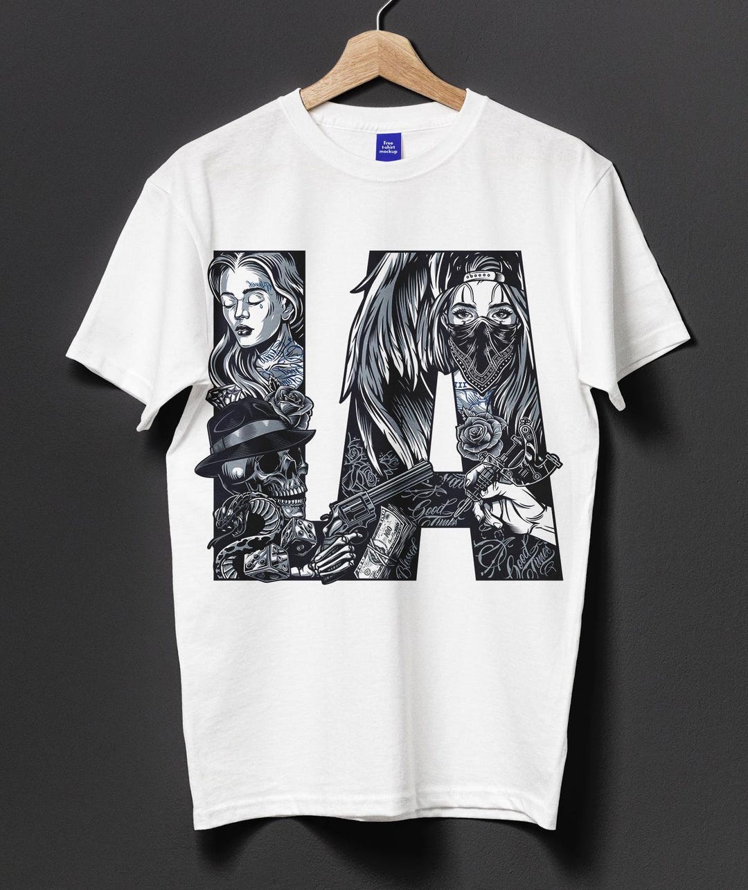 LA - Los Angeles, Getto City, Dollar, Gothic Art T-shirt, Tote Bag ...
