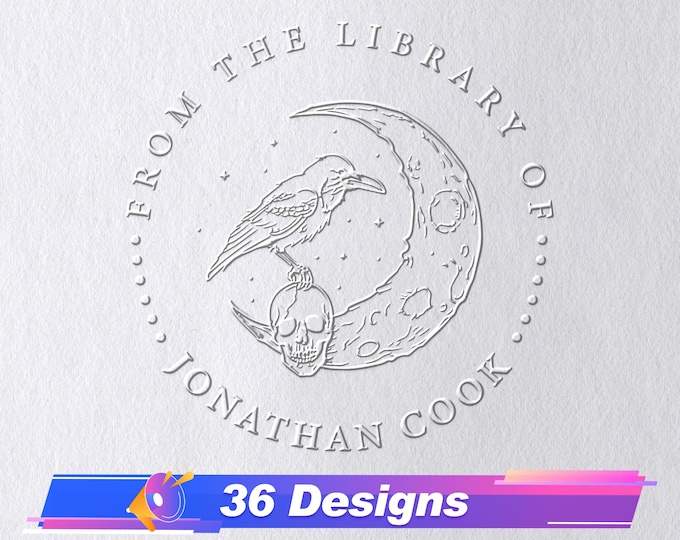 Personalized Book Stamp | Custom Library Seal Embosser | Gift for Book ...
