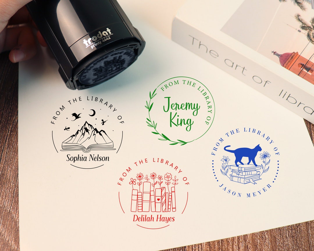 BOOK Stamp，custom Book Stamp or Embosser， From the Library of ...