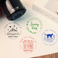 Library Stamp - Etsy