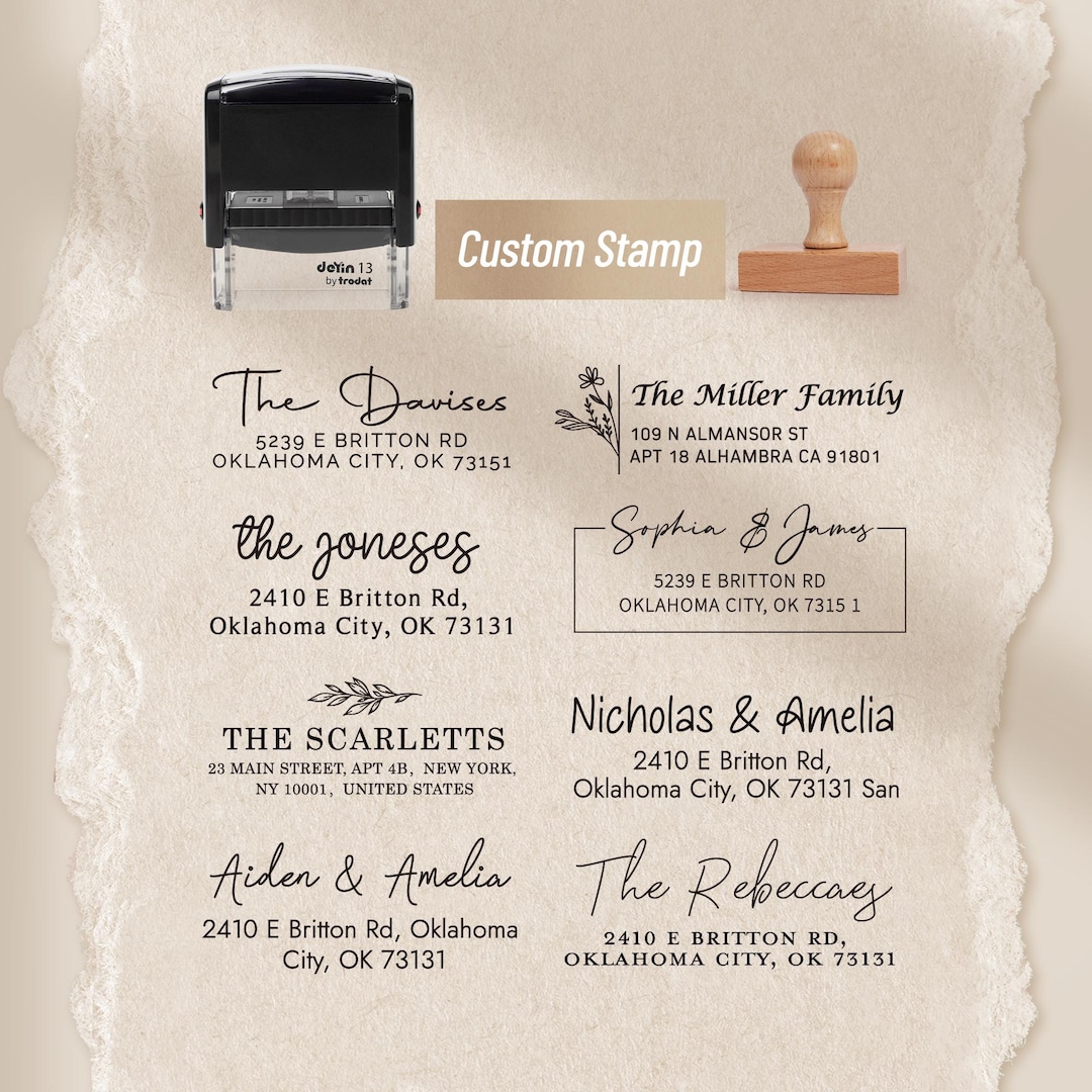 Personalized Wedding Address Stamp | Elegant Self Inking Return Address ...