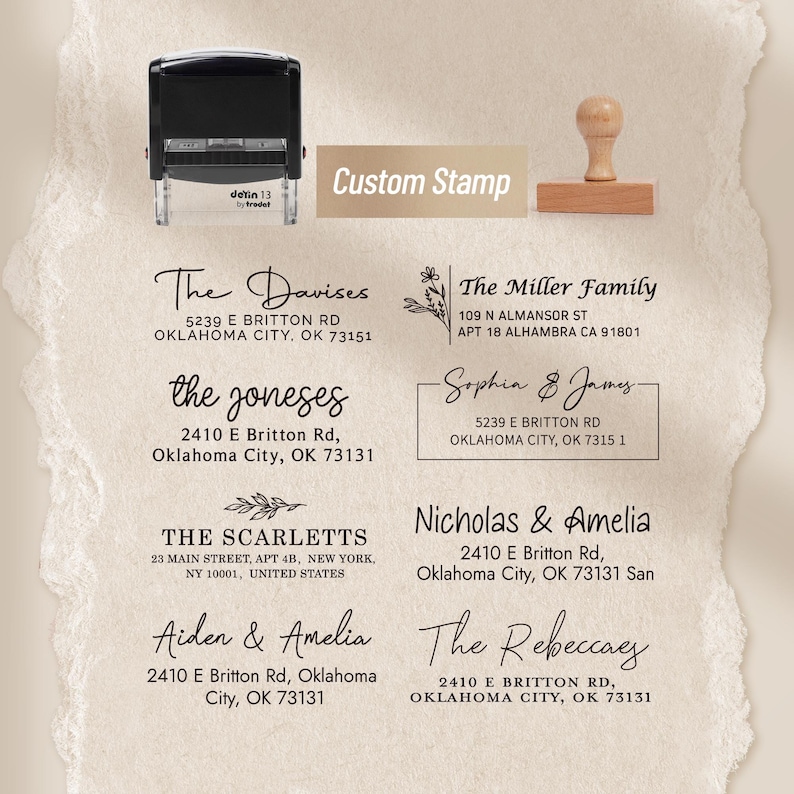 Personalized Wedding Address Stamp | Elegant Self Inking Return Address ...